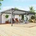 Outsunny 12' x 20' Outdoor Wooden Pergola, Grape Vine Gazebo with Concrete Anchors for Garden ...
