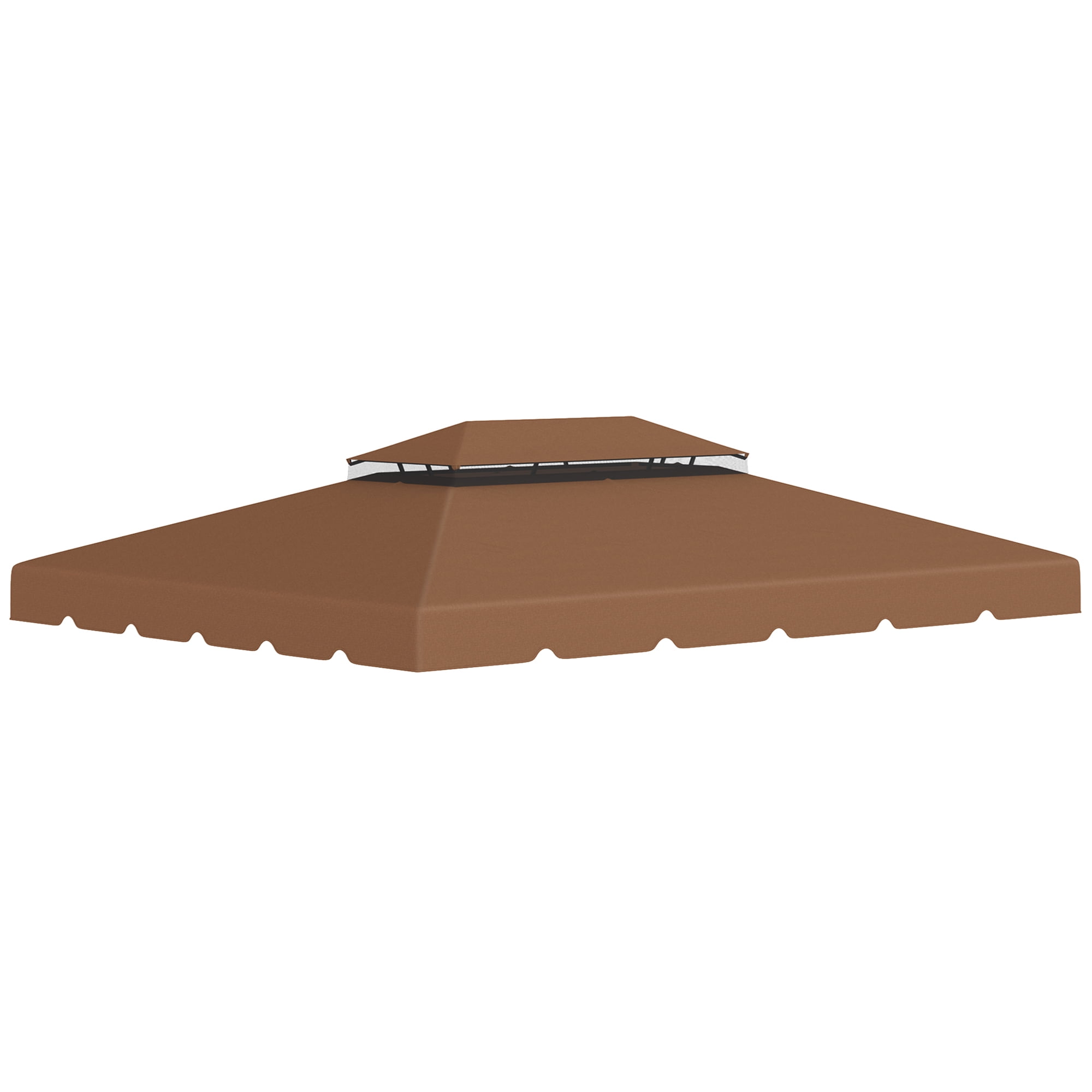 Outsunny 13.1'x9.8' Double Roof Gazebo Replacement Canopy Top Cover ...