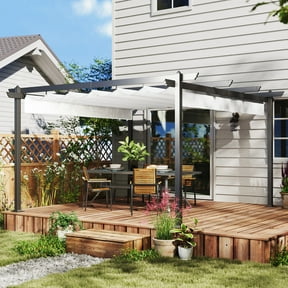MIRADOR Outdoor Aluminum Louvered Pergola Accessories, 10'x10' Sun ...