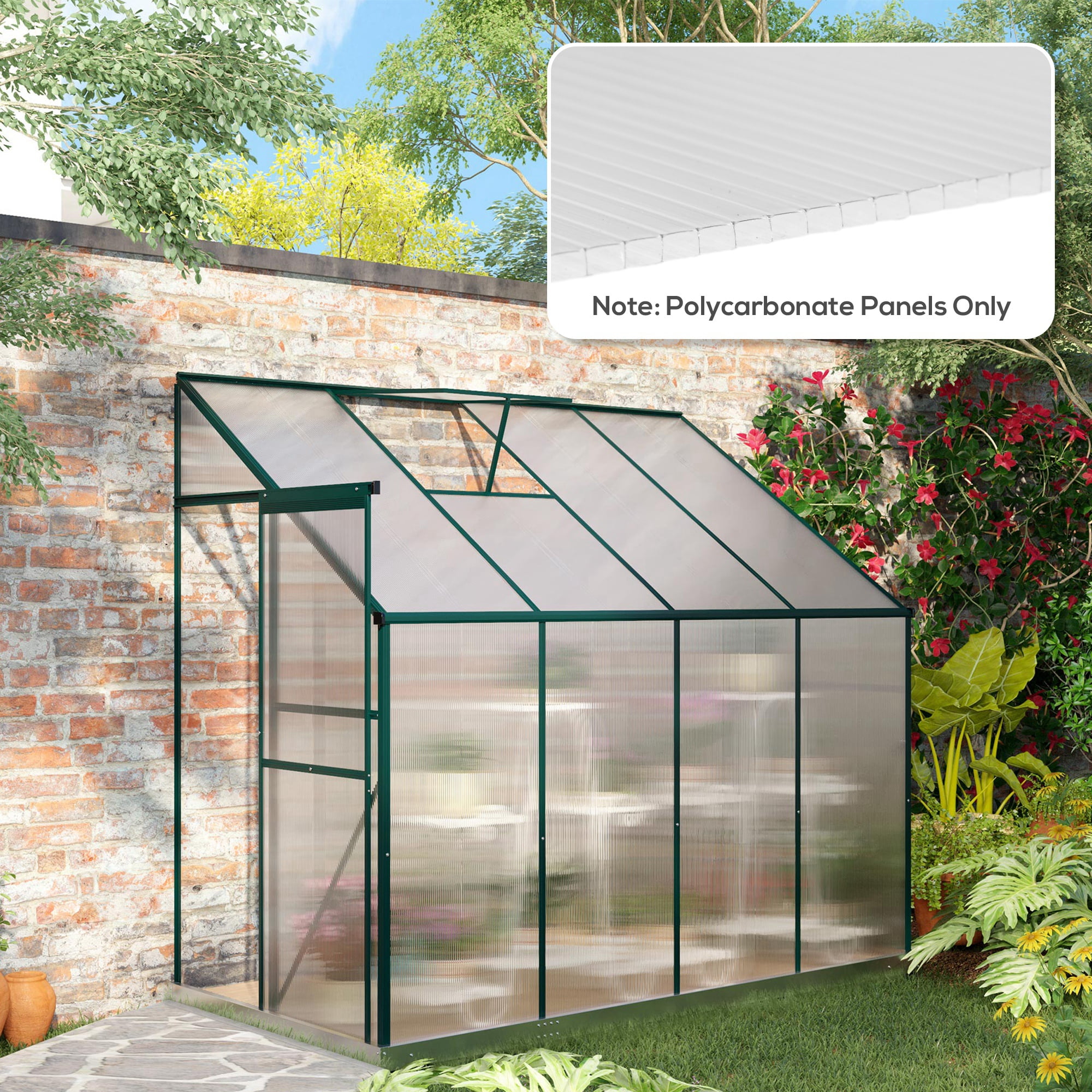 Outsunny 14pc Twin-Wall Polycarbonate Greenhouse Panels for Outdoor Backyard Garden, 4'x2'x0.16 ...