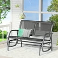 "Outsunny 2-Person Outdoor Glider Bench, Metal Sling Rocker Chair for ...