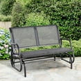 Free Shipping! Outsunny 2-Person Outdoor Glider Bench, Patio Double Swing Rocking Chair Loveseat ...