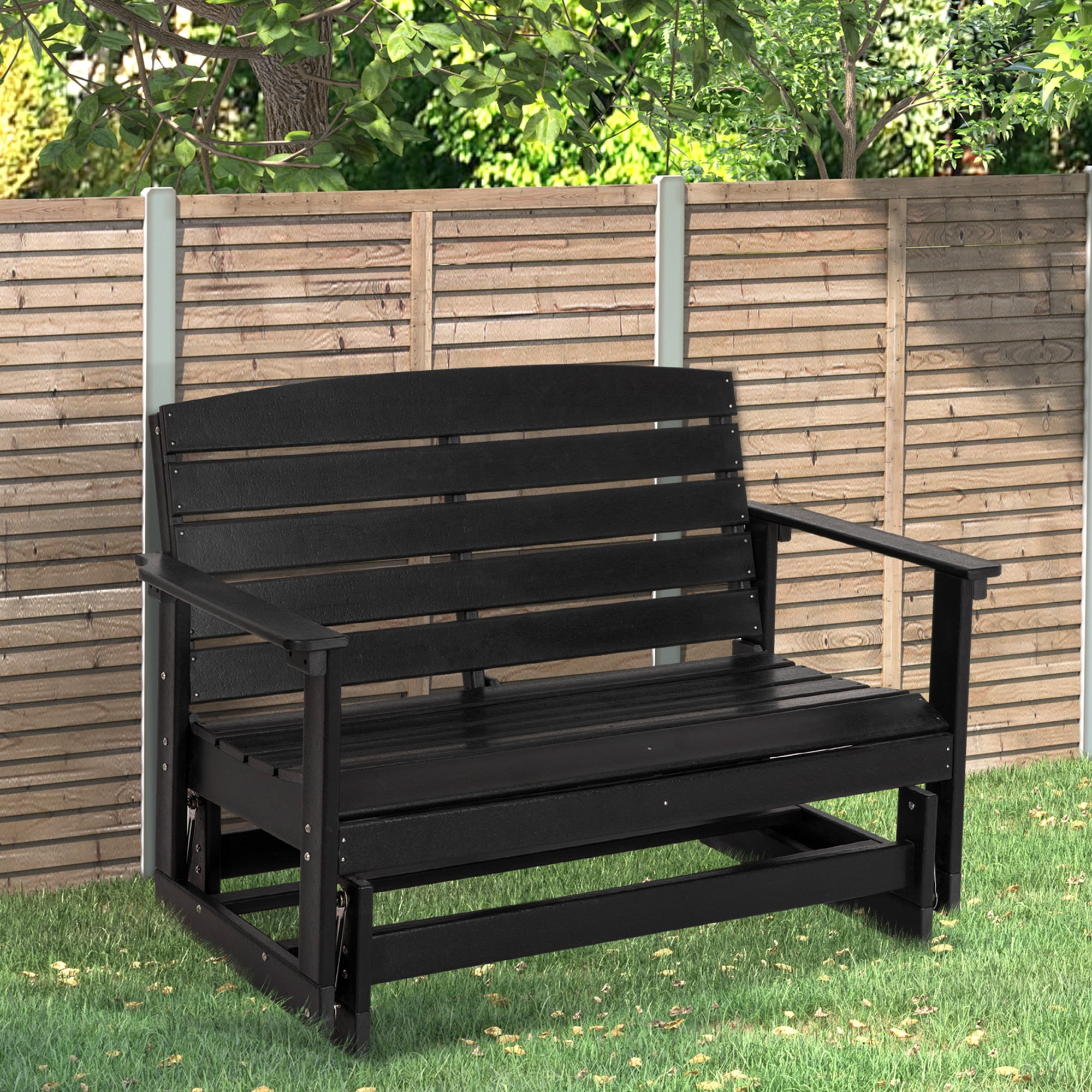 Outsunny Outdoor Furniture: Porch Gliding Patio Bench with HDPE Double ...