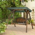 Outsunny 2-Person Outdoor Furniture: Wooden Patio Swing Chair, Backyard ...