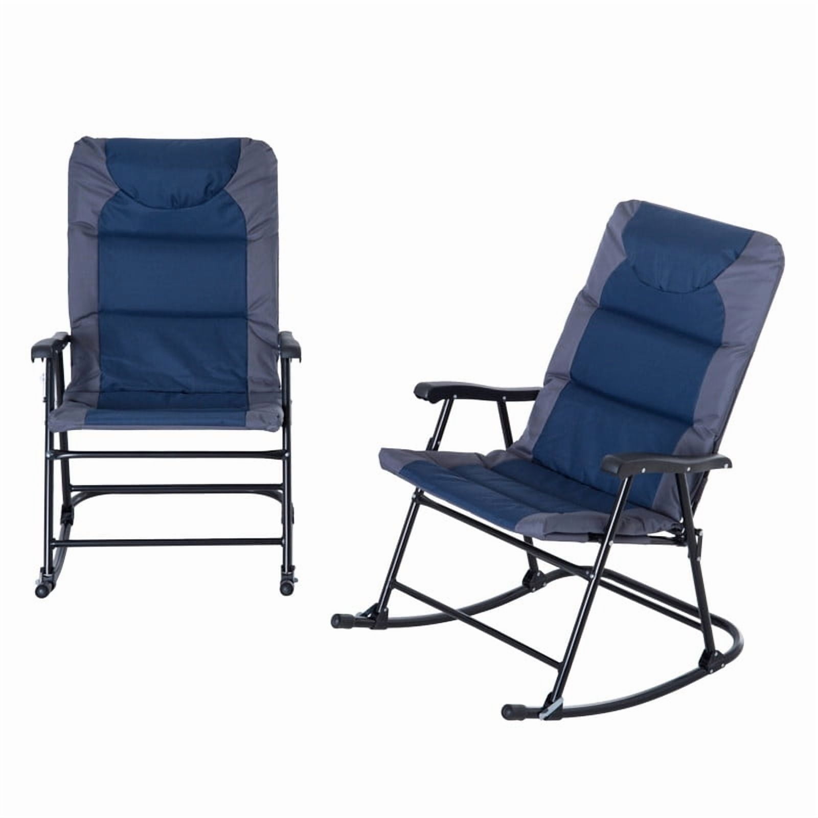 Outsunny 2-Piece Folding Outdoor Rocking Chair Set with Cushioned ...