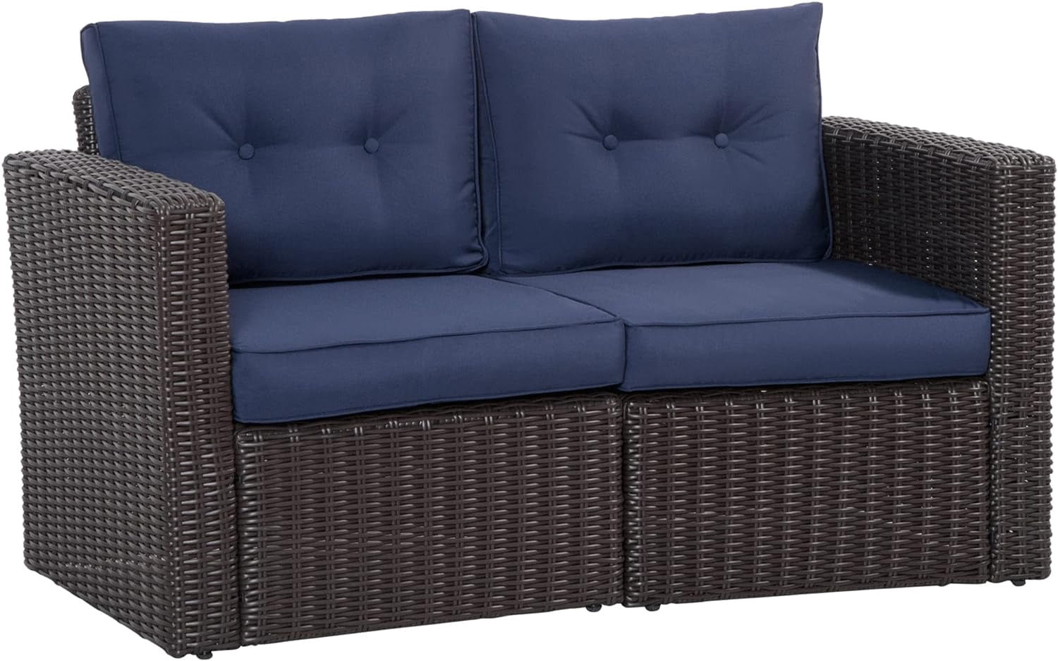 Outsunny 2 Piece Patio Wicker Corner Sofa Set, Outdoor PE Rattan ...