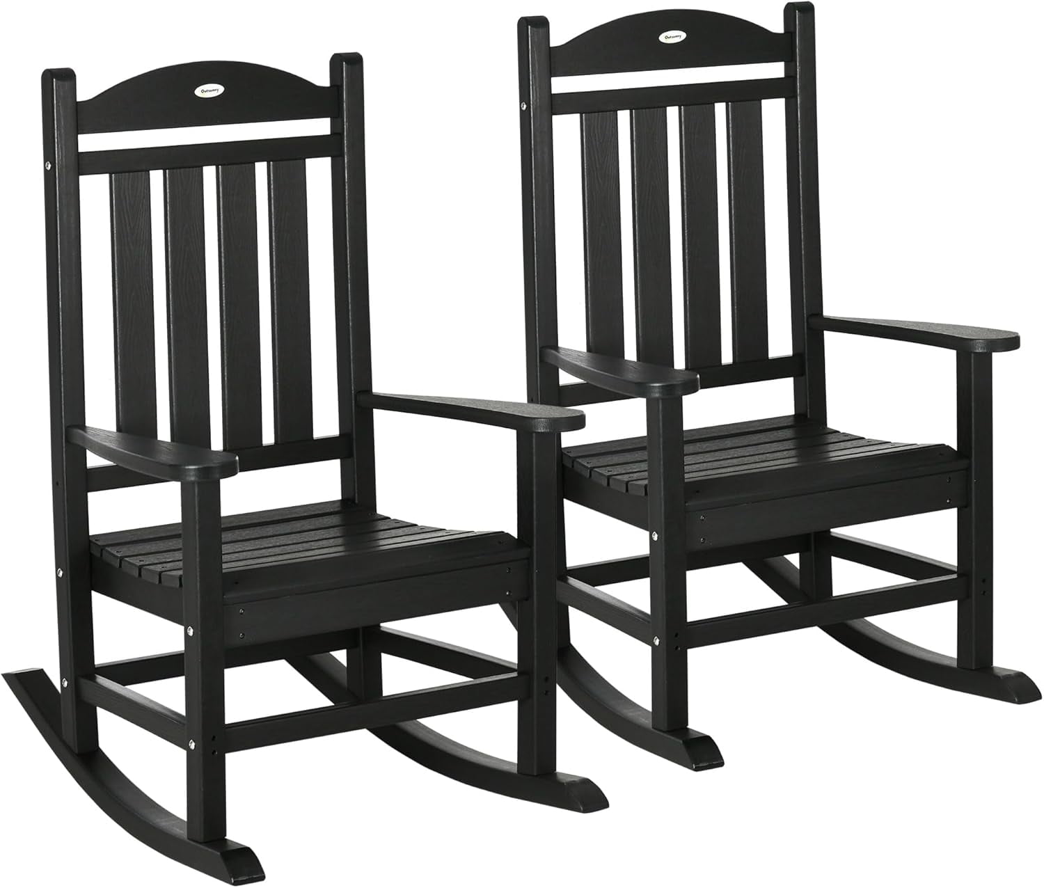 Outsunny 2 Pieces Outdoor Rocking Chair, All Weather-Resistant HDPE ...
