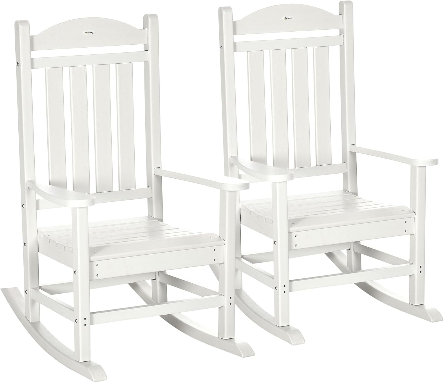 Outsunny 2 Pieces Outdoor Rocking Chair, All Weather-Resistant HDPE ...