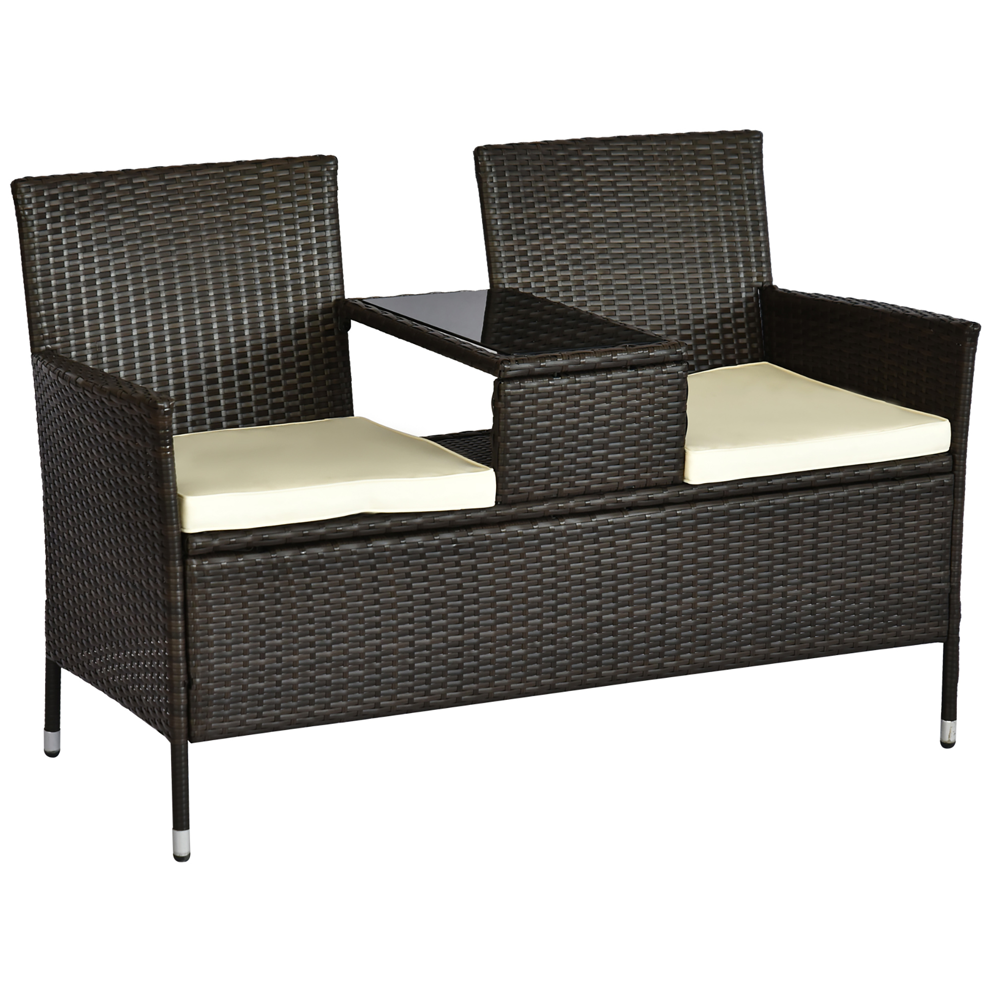 Klair Outdoor Wicker Bench, Teak Finish - Walmart.com