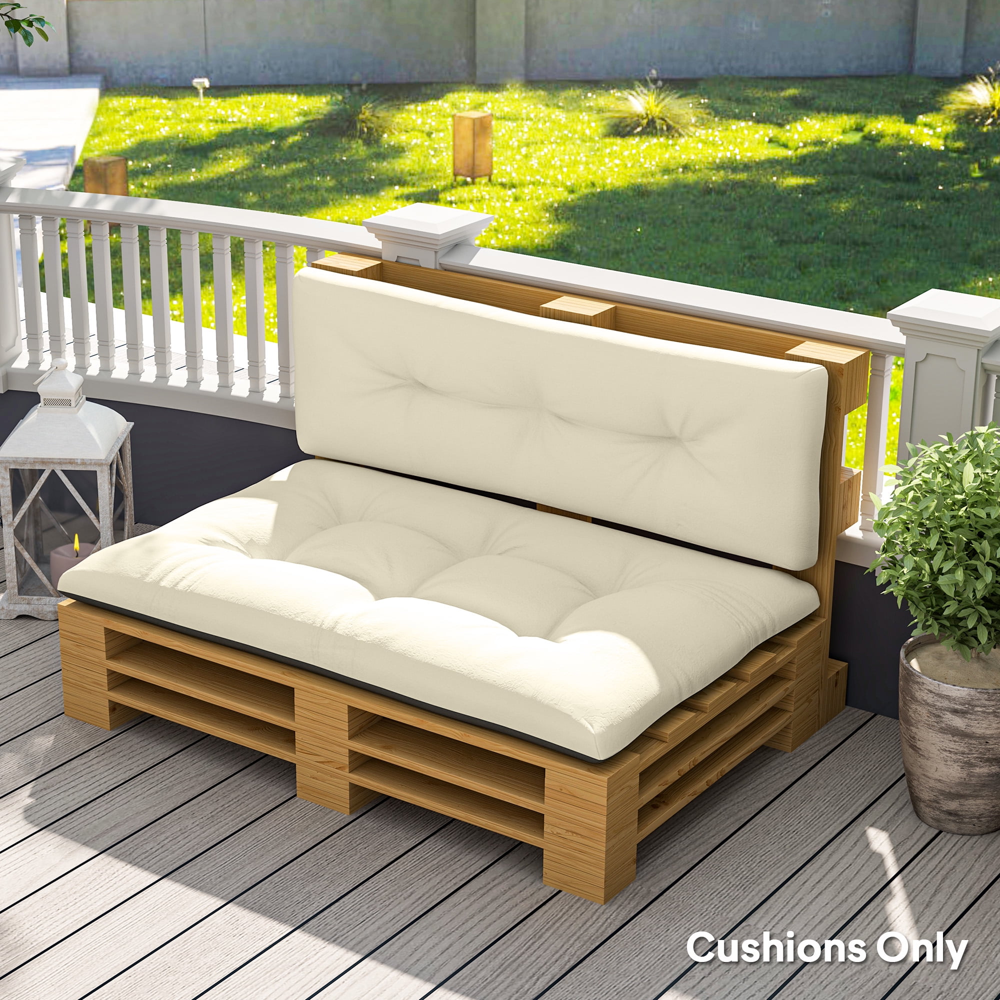 Outsunny 2 Seater Pallet Cushions Outdoor 3.9 in. Thick Replacement ...