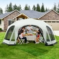 Outsunny Big 20-Person Camping Tent, Outdoor Cabin with 2 Doors, Screen ...