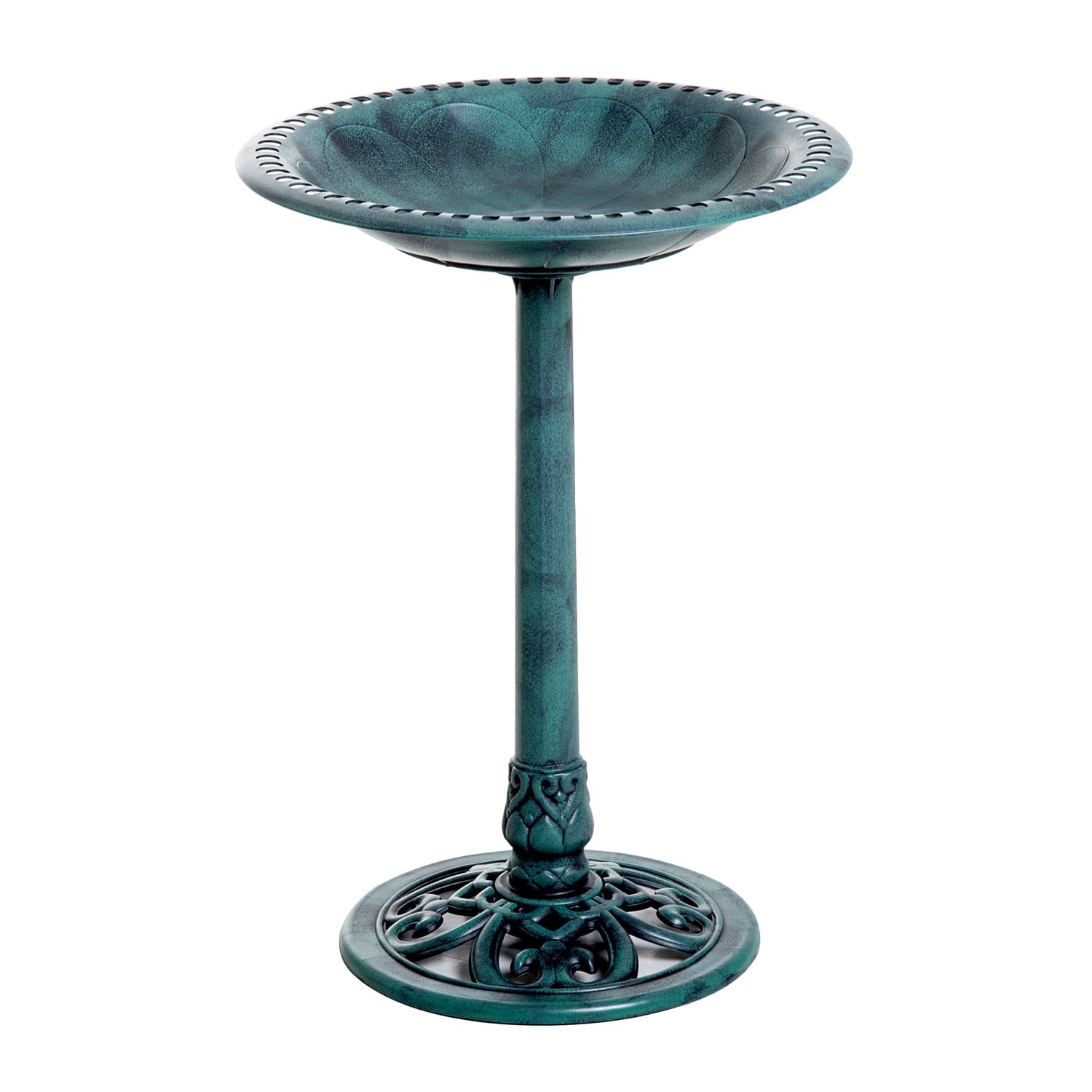 "Outsunny Outdoor 28"" Tall Resin Pedestal Bird Bath Bowl for Garden ...