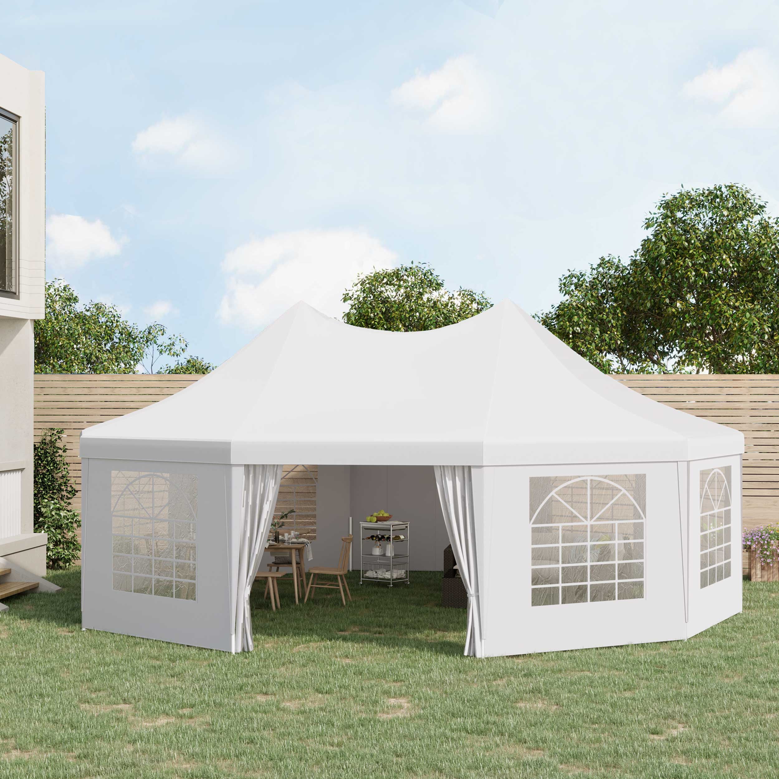 Outsunny 29 x 21 ft Party Tent, Wedding Tent with Sidewalls, Heavy Duty ...