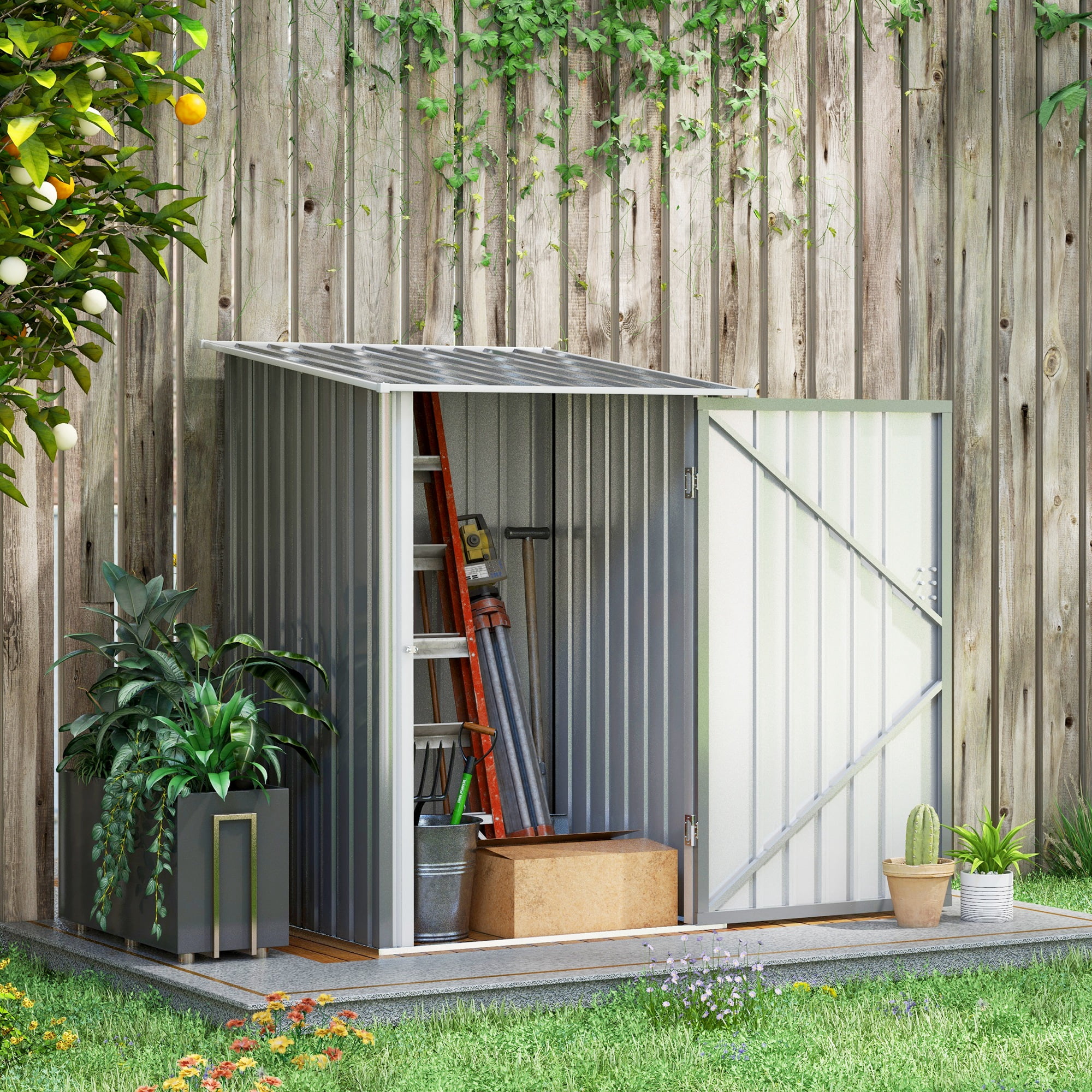 Outsunny Outdoor Weather-Resistant Backyard Patio Building Storage Shed ...