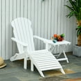 Outsunny 3-Piece Folding Adirondack Chair Set with Ottoman, Side Table ...
