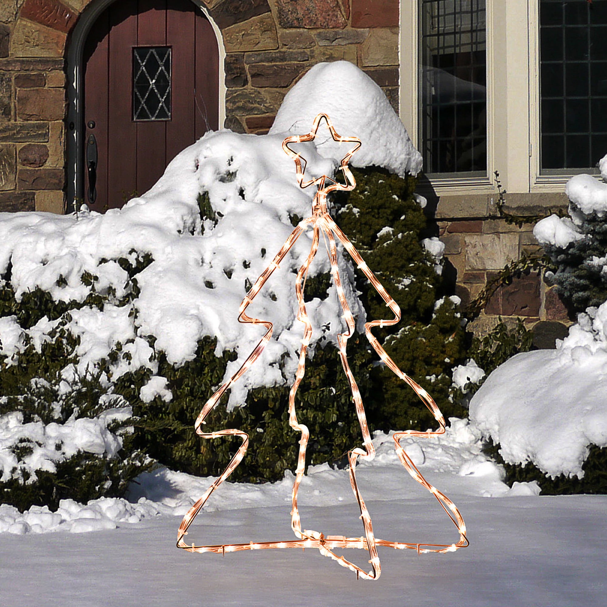 Outsunny LED Christmas Tree, 30" Outdoor Ground Xmas Lawn Decor ...
