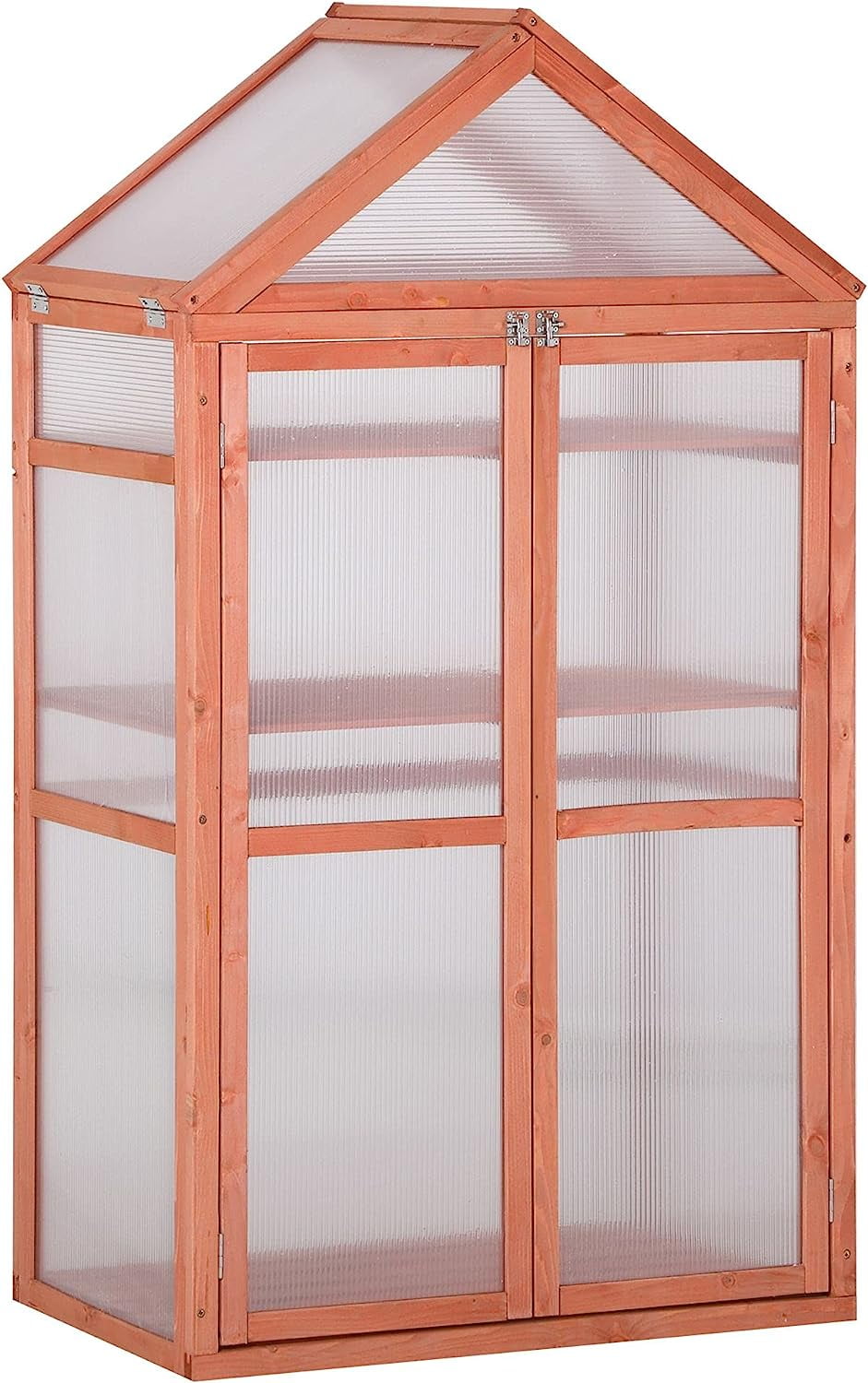 Outsunny 32" x 19" x 54" Garden Wood Cold Frame Greenhouse Flower ...