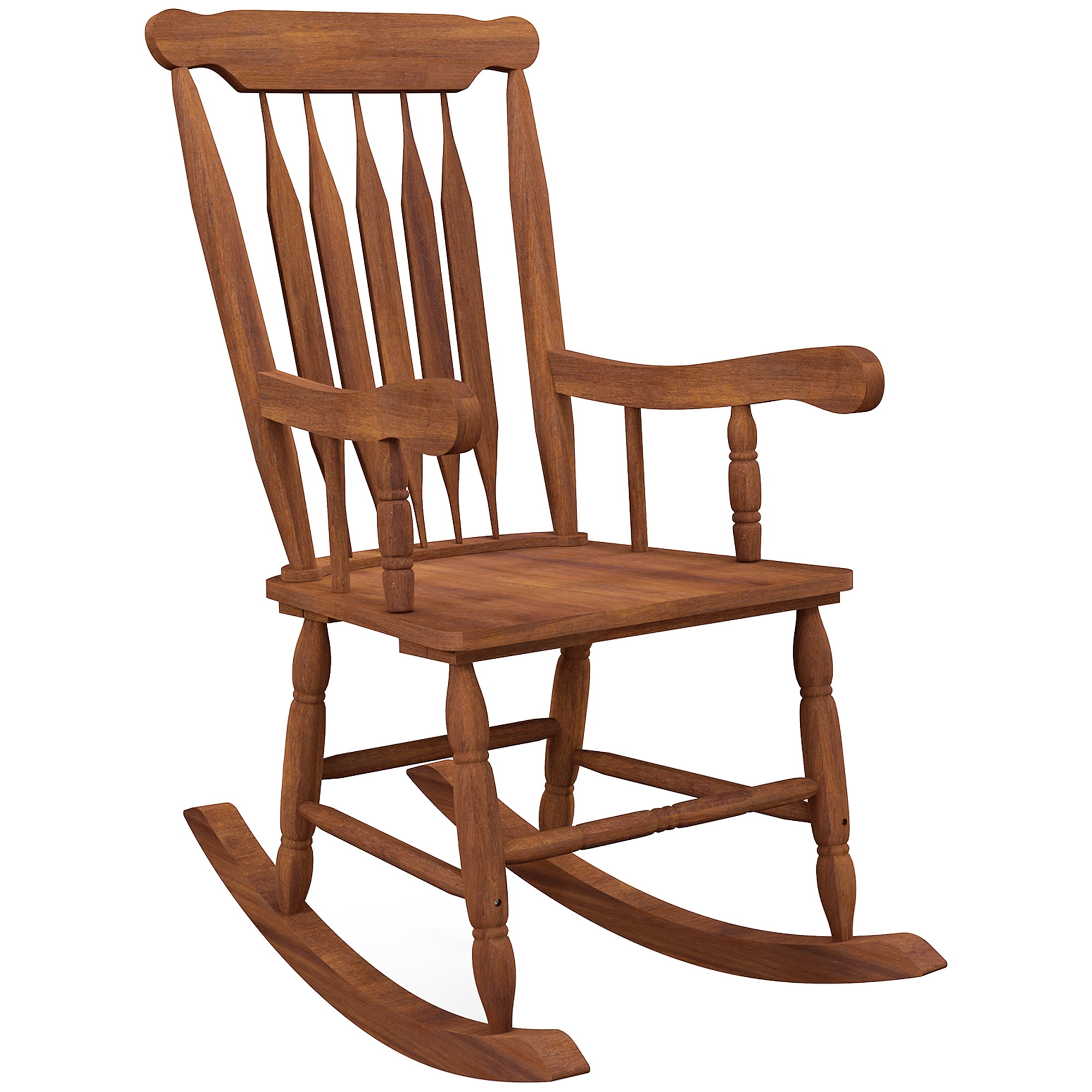 Outsunny 350 lbs Outdoor Wood Rocking Chair with High Back for Patio ...