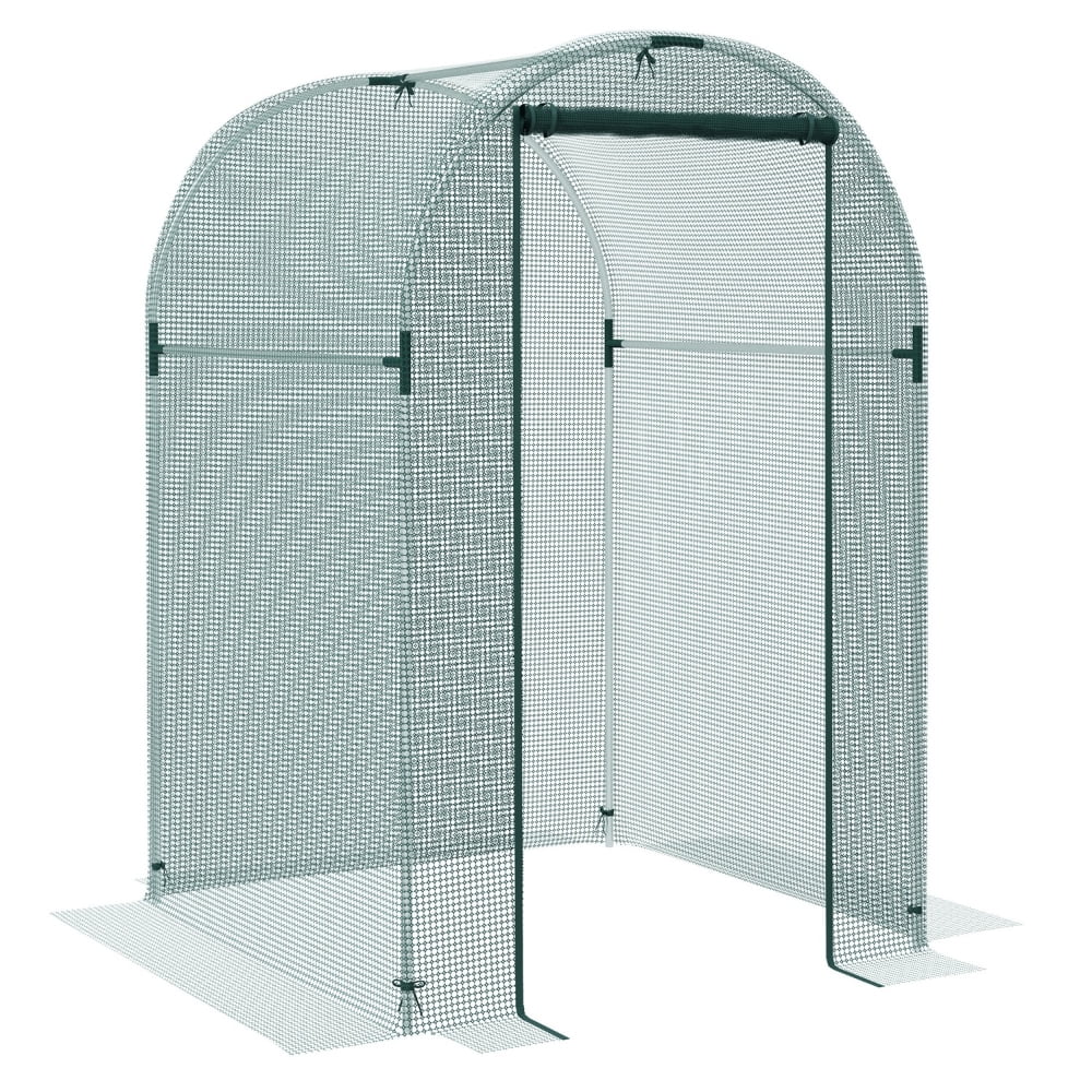 Outsunny 4‘ x 4‘ Crop Cage Plant Protection Tent with Zippered Door and ...