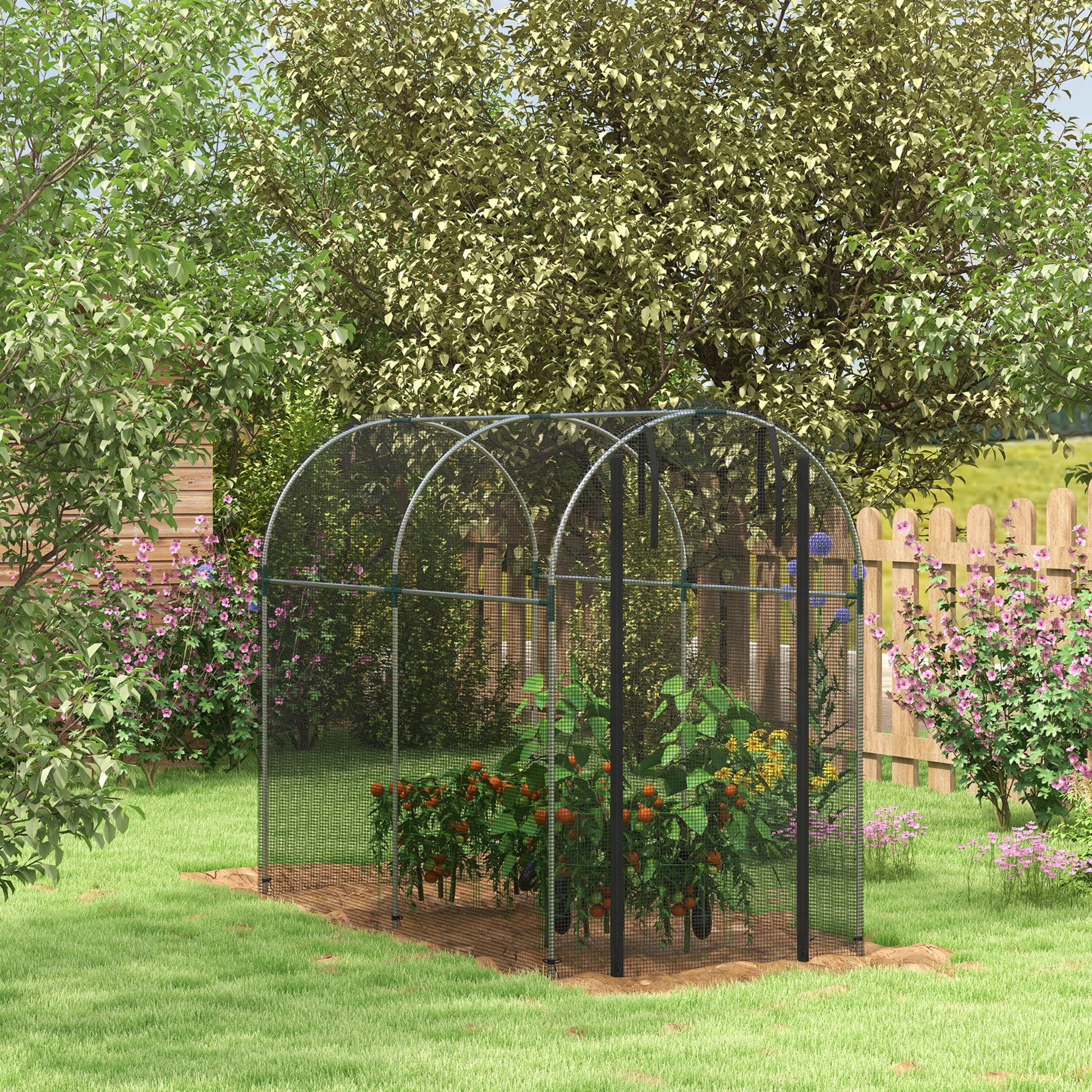 Outsunny 4' x 8' Plant Protection Tent Crop Cage with Zippered Door for ...