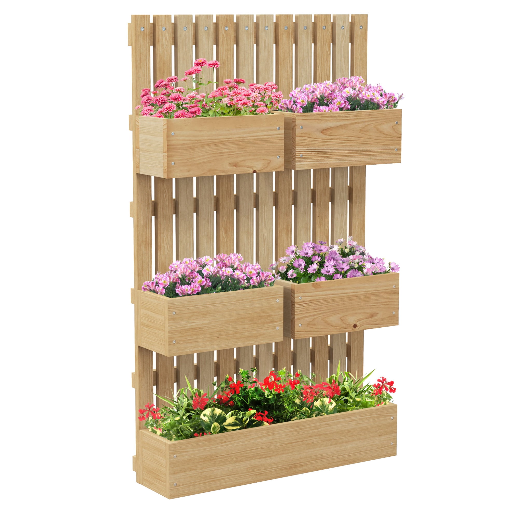 Outsunny 5 Tier Vertical Garden Planter with Trellis for Climbing ...