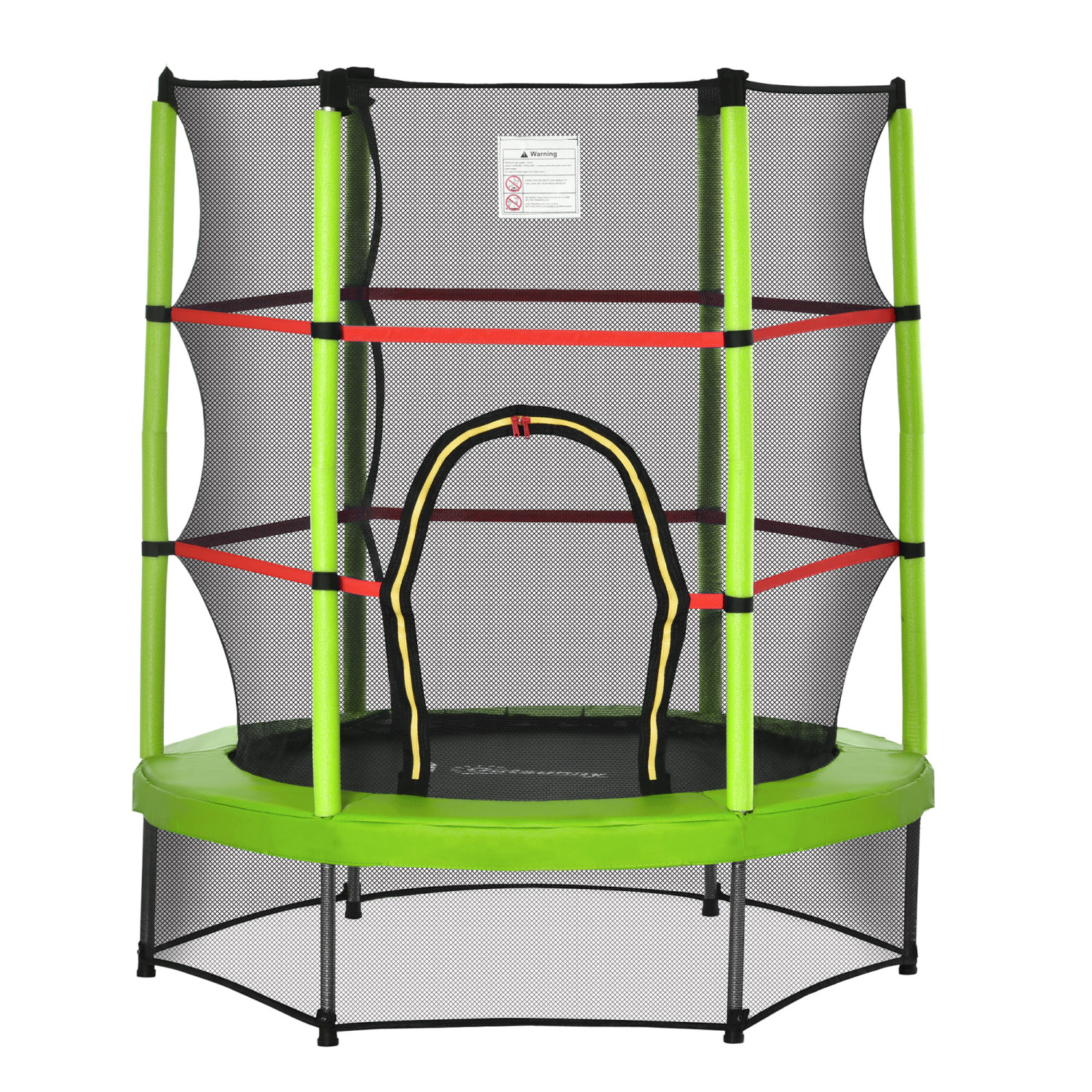 Outsunny Φ5FT Trampoline with Enclosure Net Springless Design Safety ...