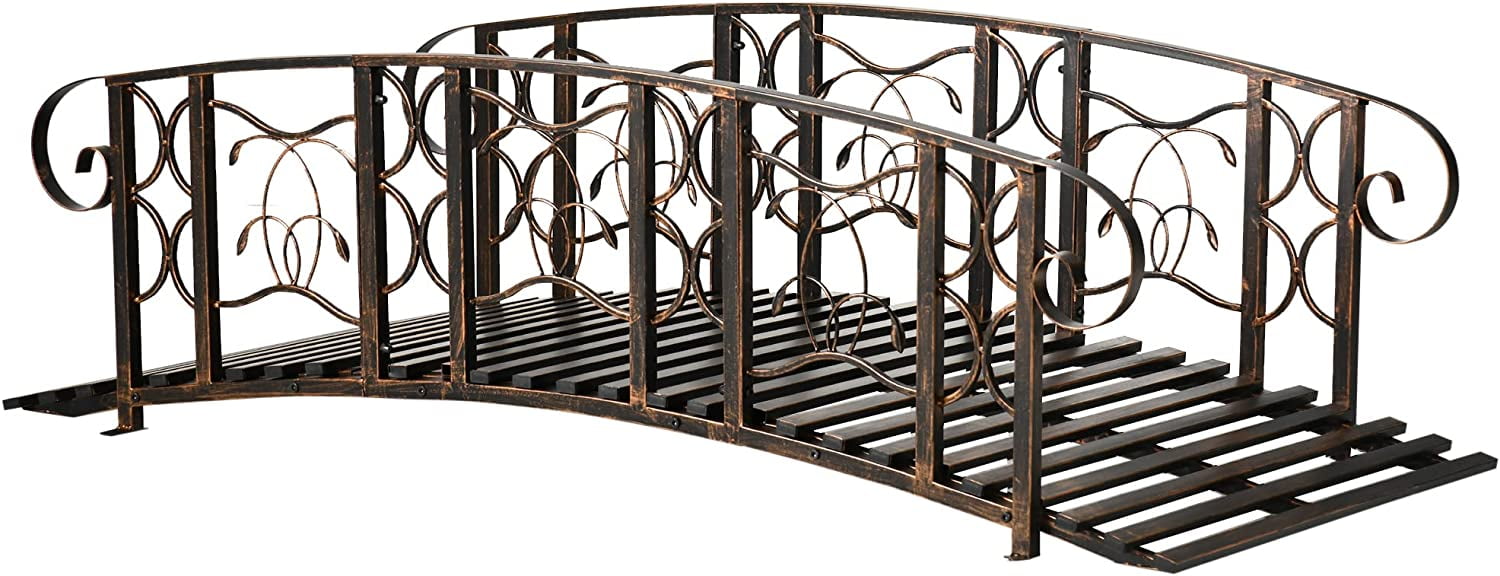Outsunny 6' Metal Arch Backyard Garden Bridge with 660 lbs. Weight ...