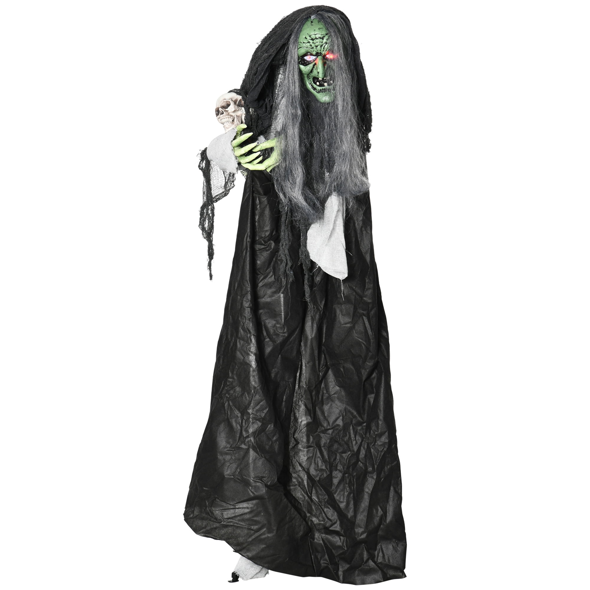 Outsunny 65" Life Size Outdoor Halloween Decorations Green Witch with ...