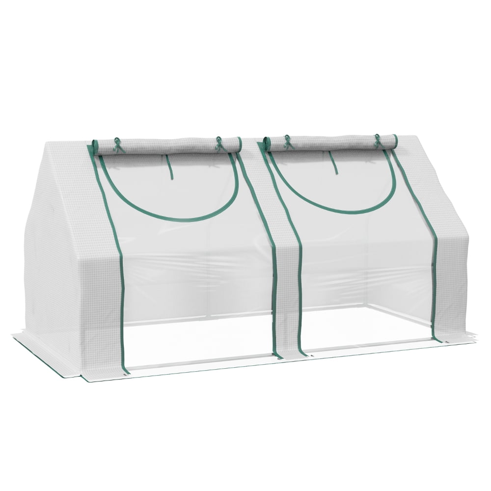Outsunny 6x3 Portable Greenhouse PE Cover Steel Frame Compact Design ...