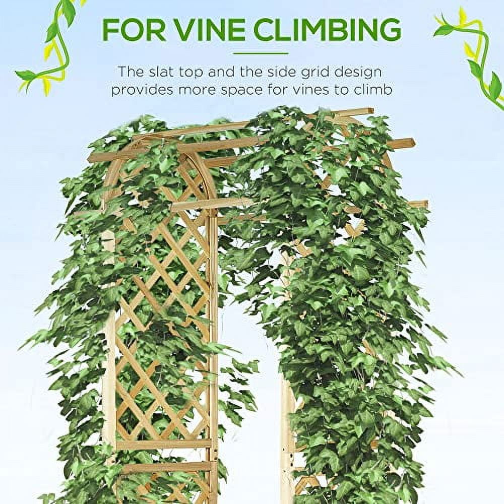 Outsunny 7.5' Wooden Wedding Arch, Garden Arch Arbor for Climbing ...