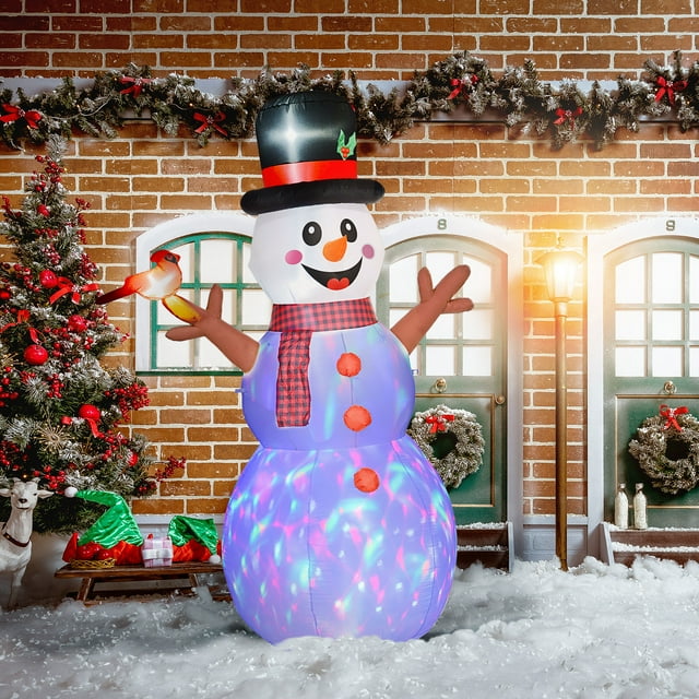Outsunny 7.9' Christmas Inflatables Branch Hand Snowman with Rotating ...