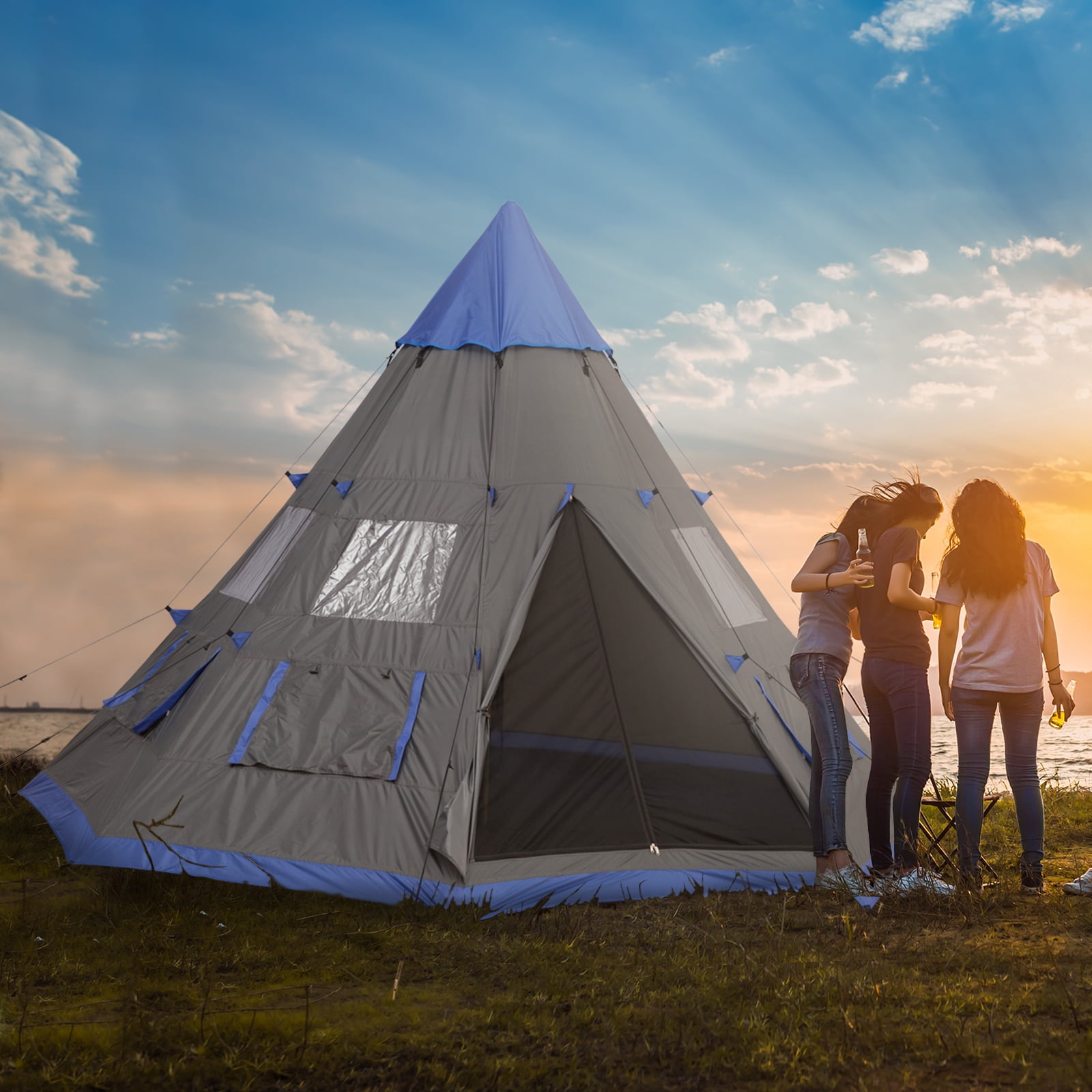 Outsunny, Camping Tent, 7-Person, Portable with Carry Bag - Walmart.com
