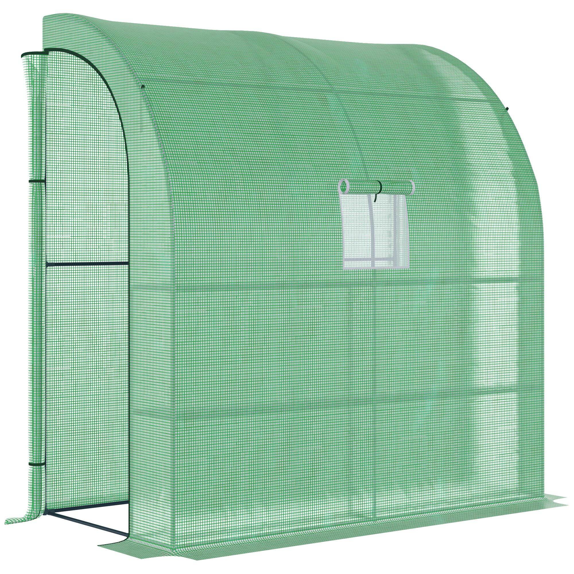 Outsunny 7' X 3' X 7' Lean To Greenhouse,Walk-In Green House,Plant ...
