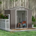 Outsunny 7' x 4' Storage Shed Garden Tool House w/ Vents Doors Gray ...