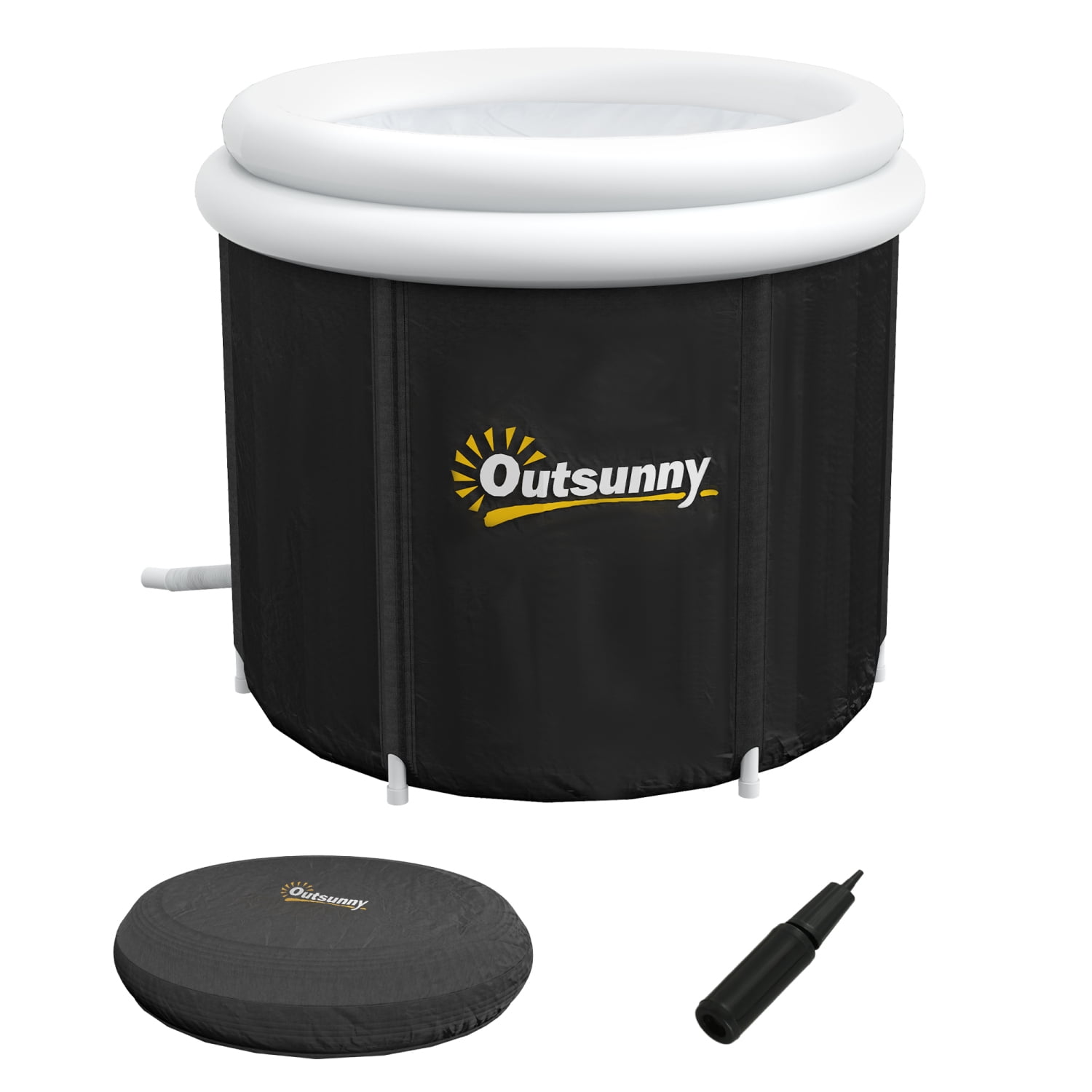 ”Outsunny 79 Gallon Outdoor Ice Bath Tub with Thermo Lid Cover Carry ...