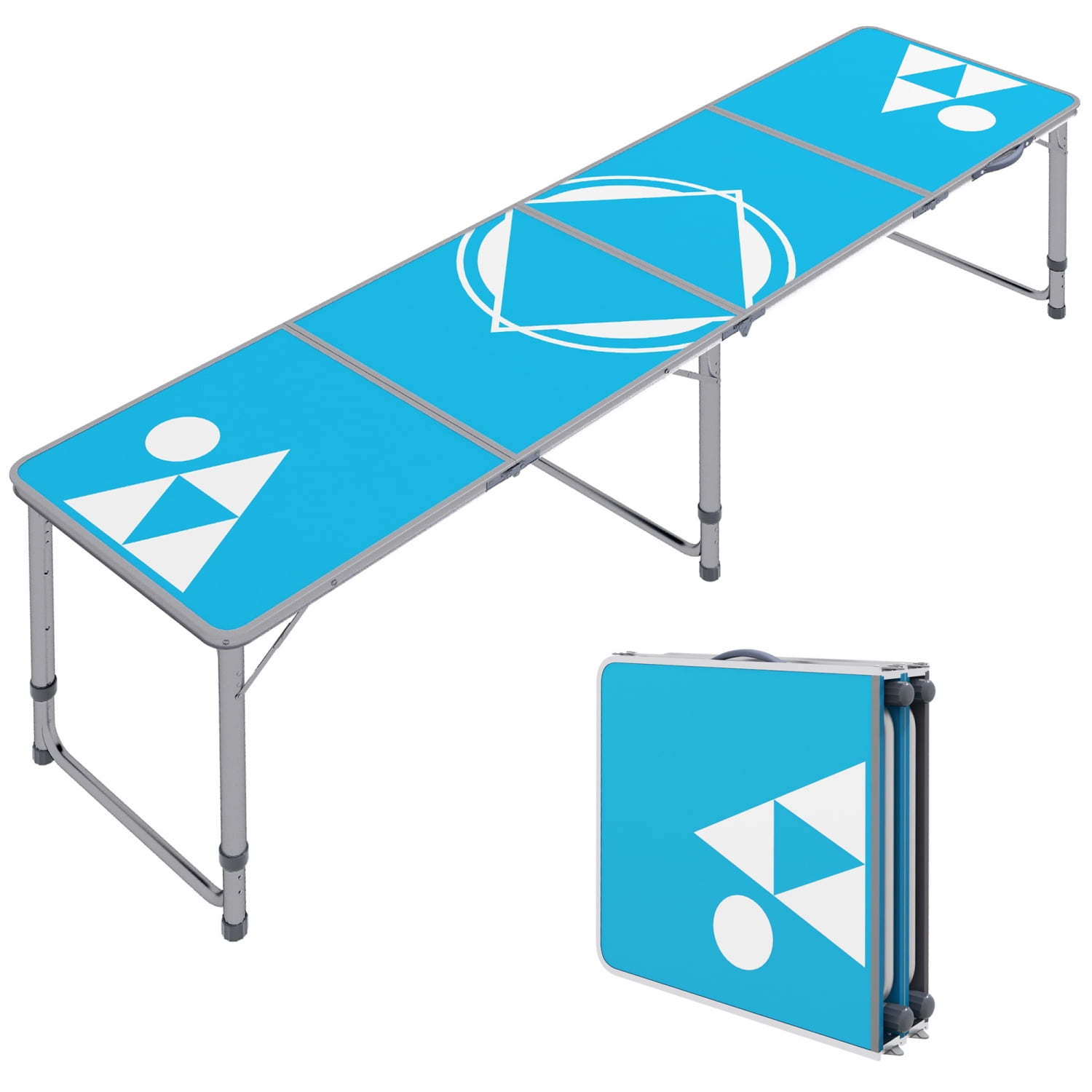 Outsunny 8ft Portable Beer Pong Table with Adjustable Legs Folding ...