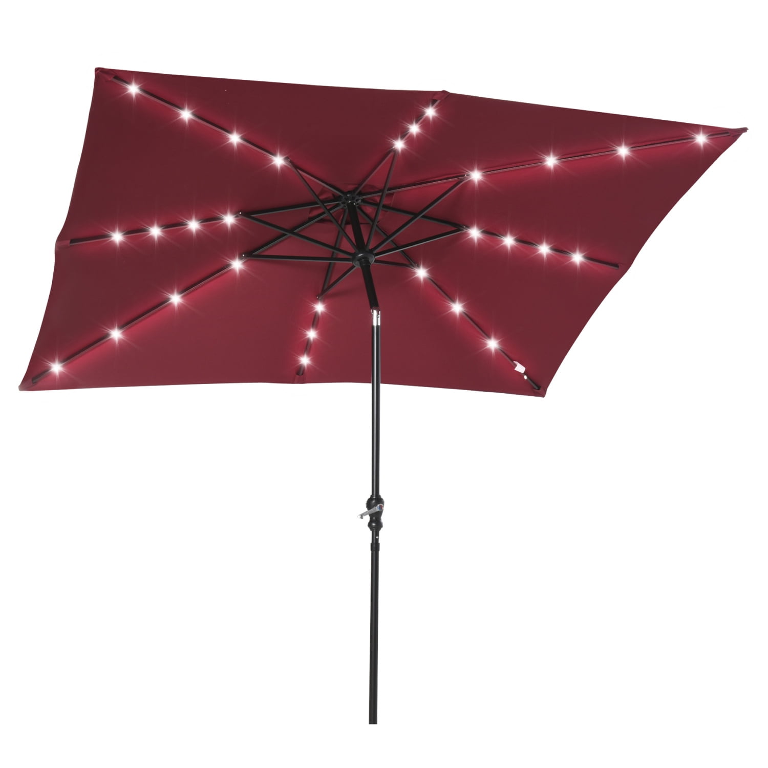 Outsunny 9‘ x 7‘ Solar Umbrella LED Lighted Patio Umbrella for Table or ...