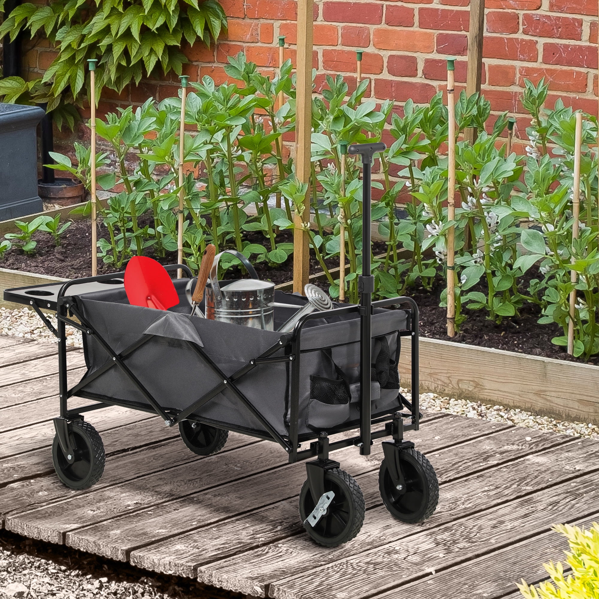 Free Shipping! Outsunny Foldable Wagon Graden Carts with Wheels and ...