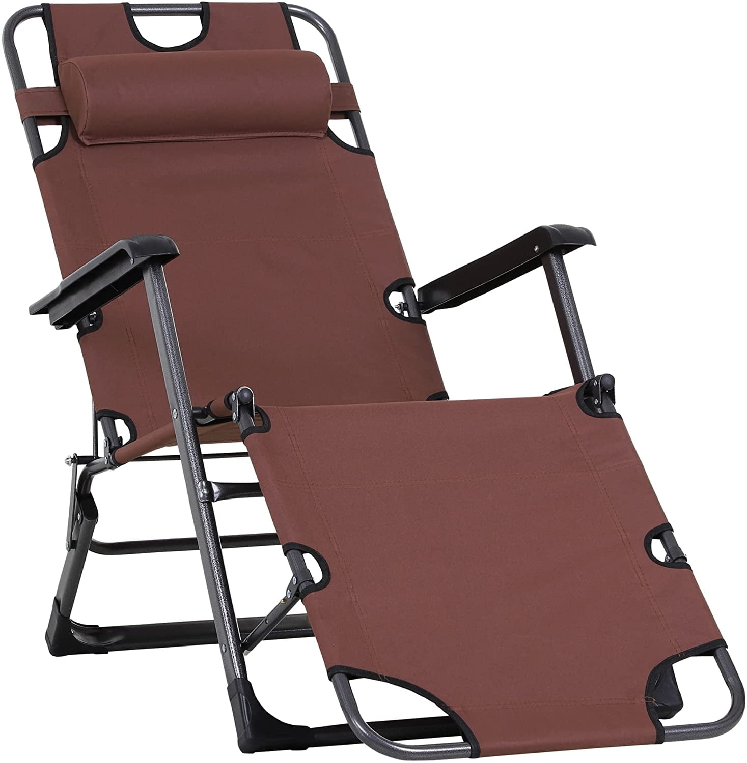 Outsunny Folding Chaise Lounge Chair for Outside, 2-in-1 Tanning Chair ...