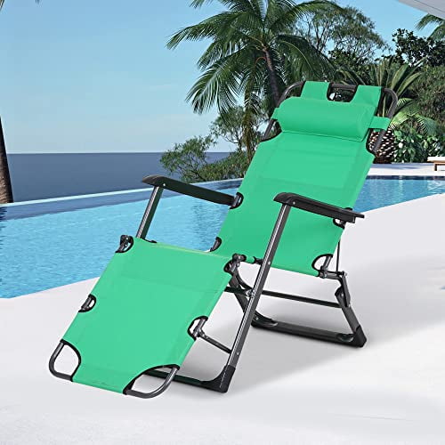 Outsunny Folding Chaise Lounge Chair for Outside, 2-in-1 Tanning Chair ...