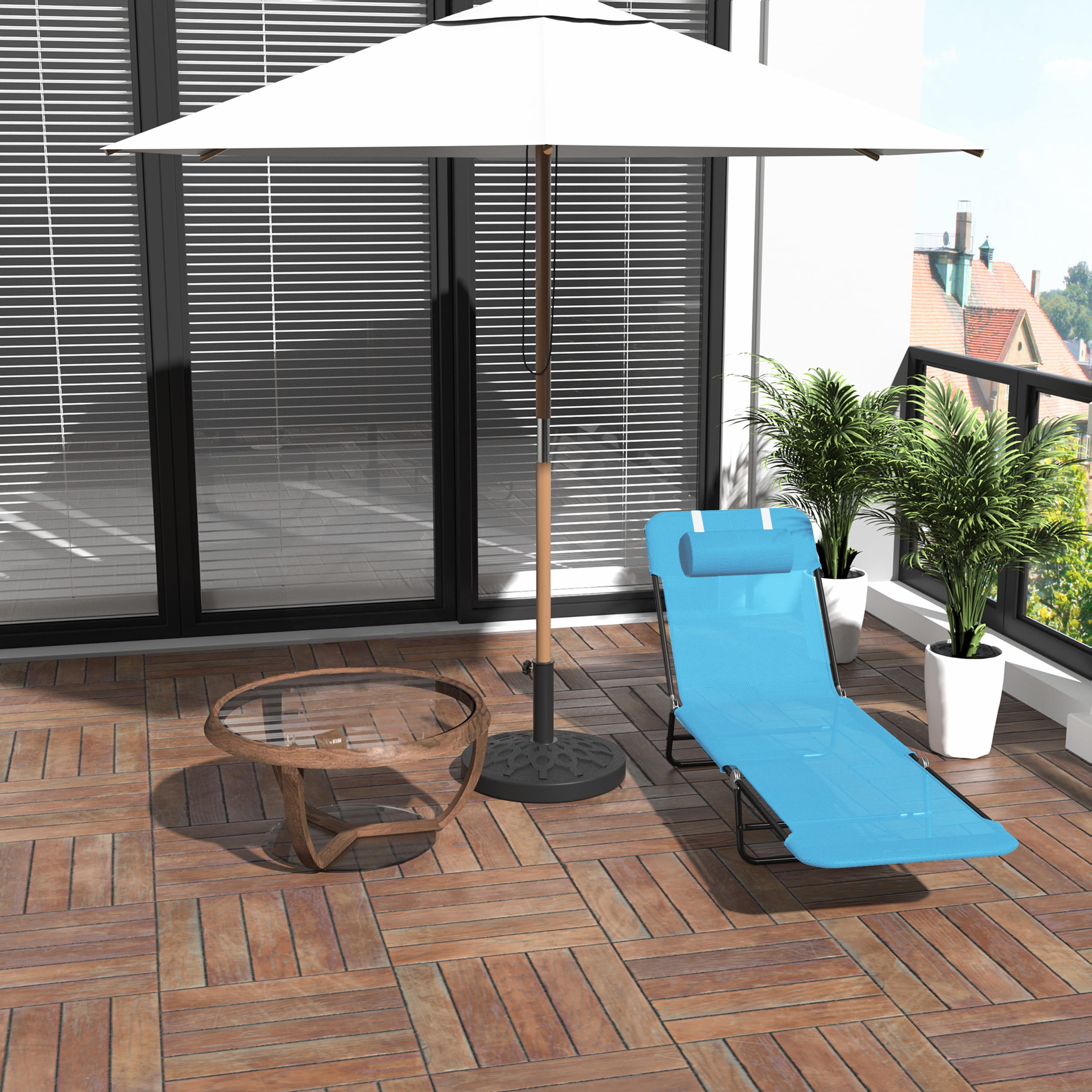 Outsunny Folding Chaise Lounge Chair,Pool Sun Tanning Chair,Outdoor ...
