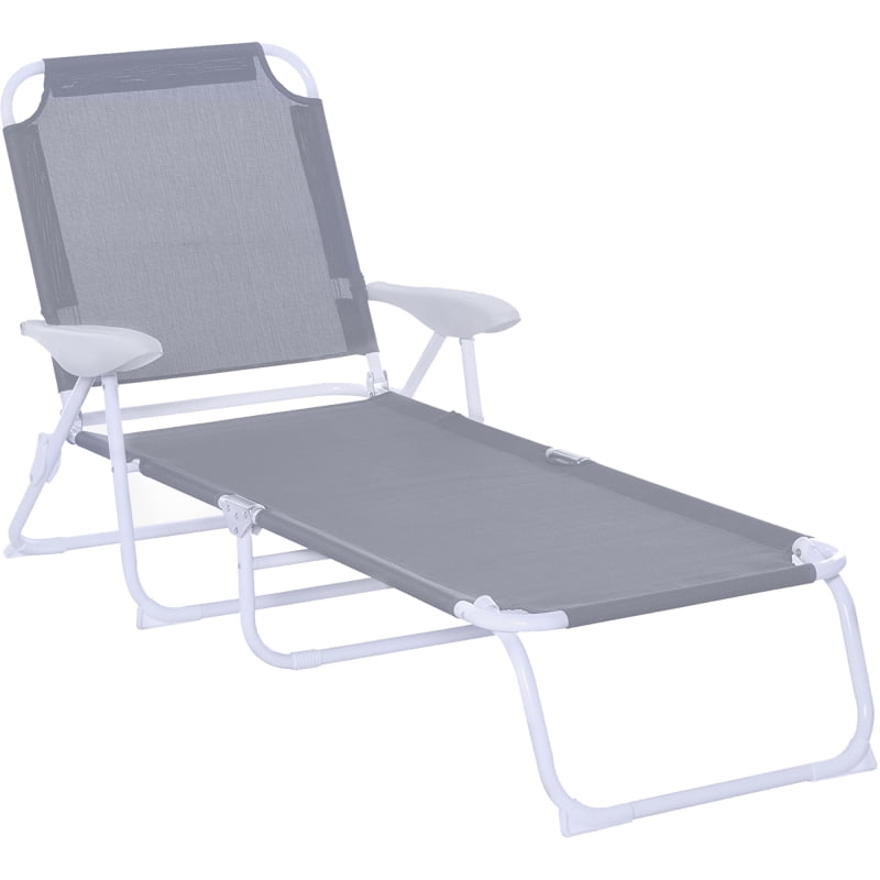 Outsunny Folding Chaise Lounge, Outdoor Sun Tanning Chair, 4-Position ...