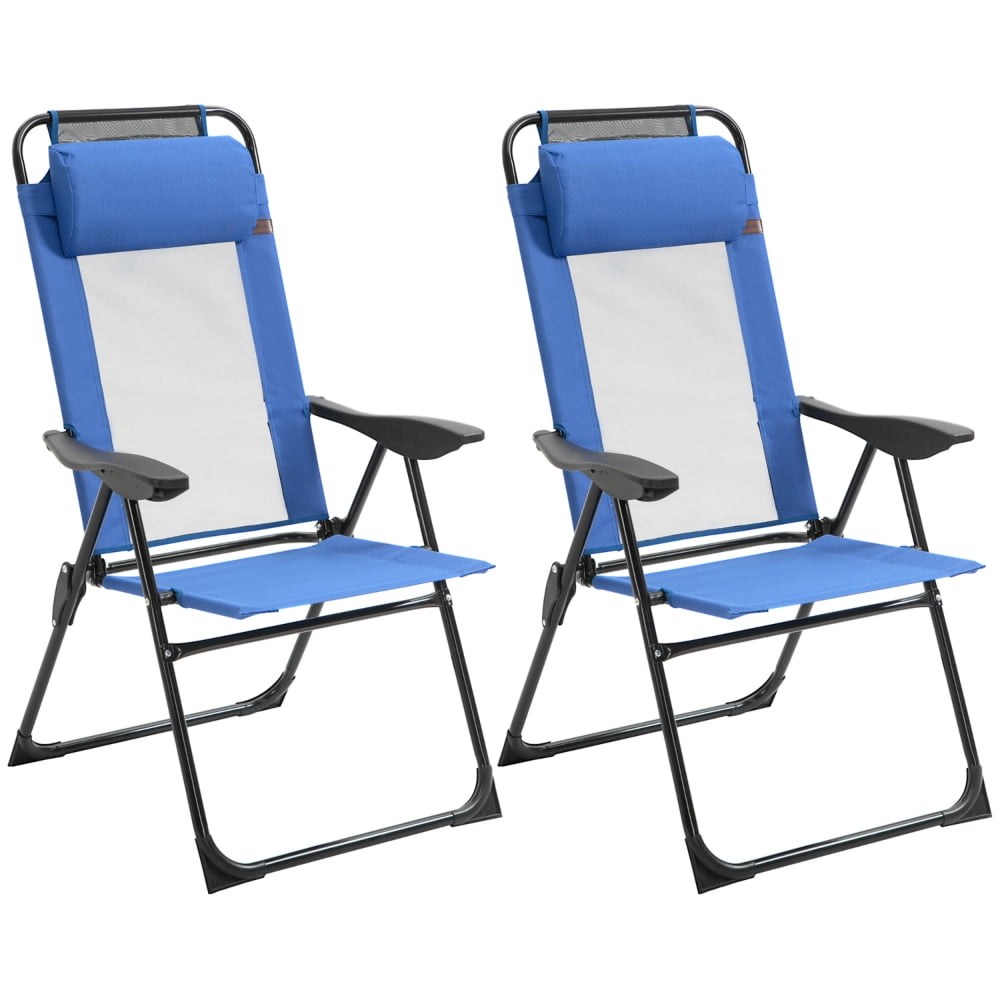 Outsunny Folding Patio Chairs Set of 2 Outdoor Deck Chair with ...
