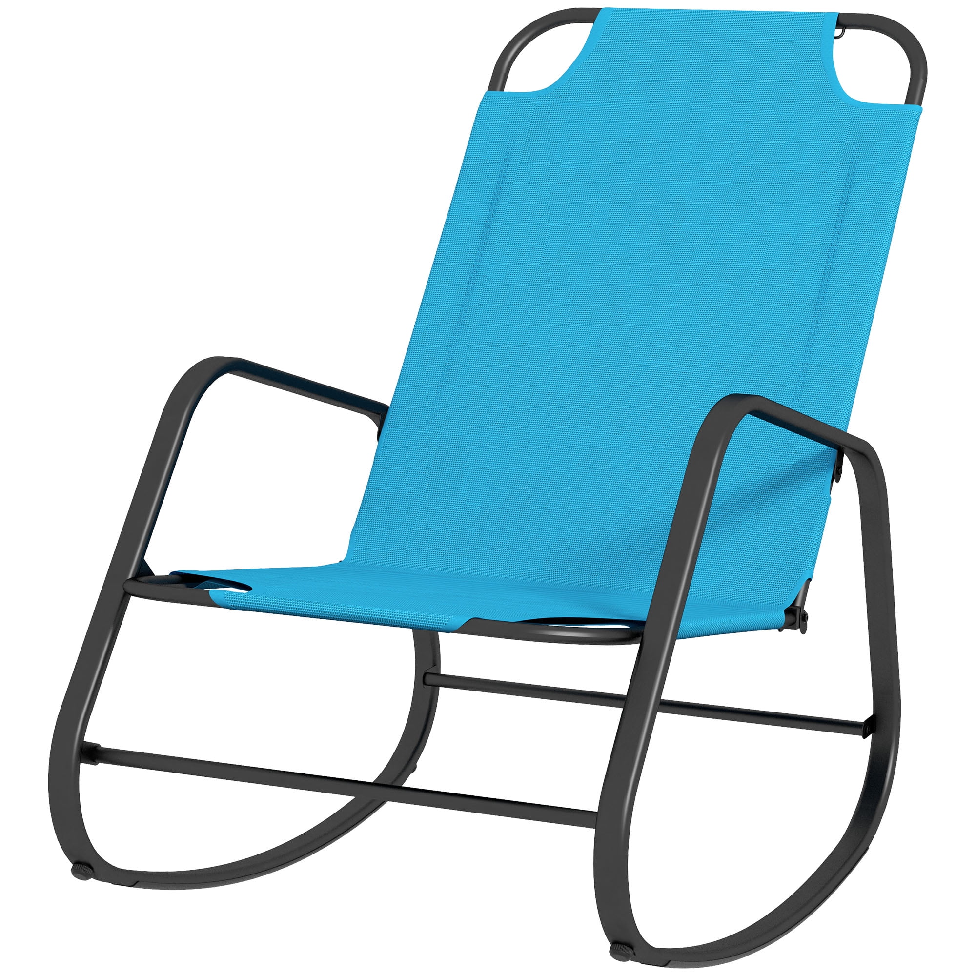Outsunny Garden Rocking Chair for Patio, Balcony, Porch, Light Blue ...