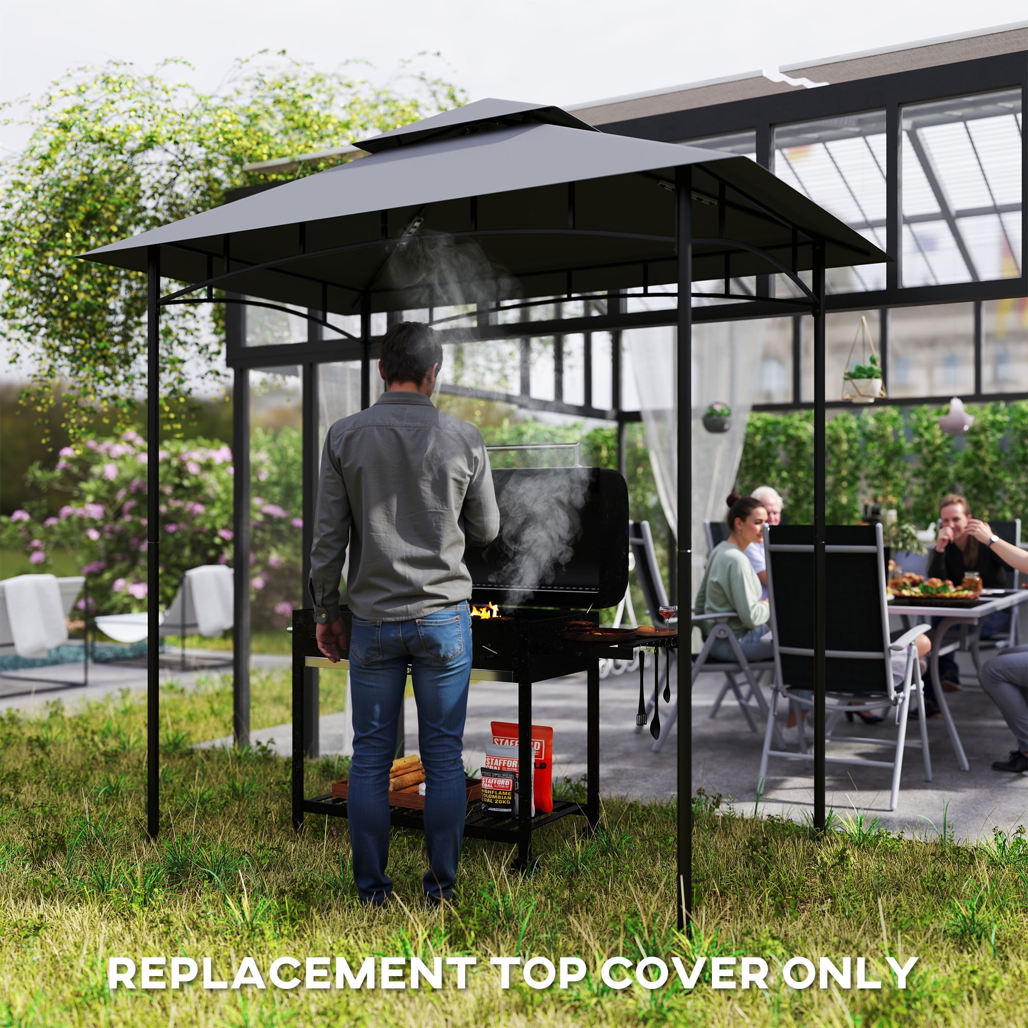 Customer reviews for Outsunny Grill Gazebo Canopy Replacement Cover Only, UPF50+ 5' x 8' BBQ ...