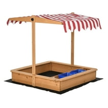 Step2 Crabbie Sandbox Red Plastic Outdoor Sandbox with Cover for Kids ...