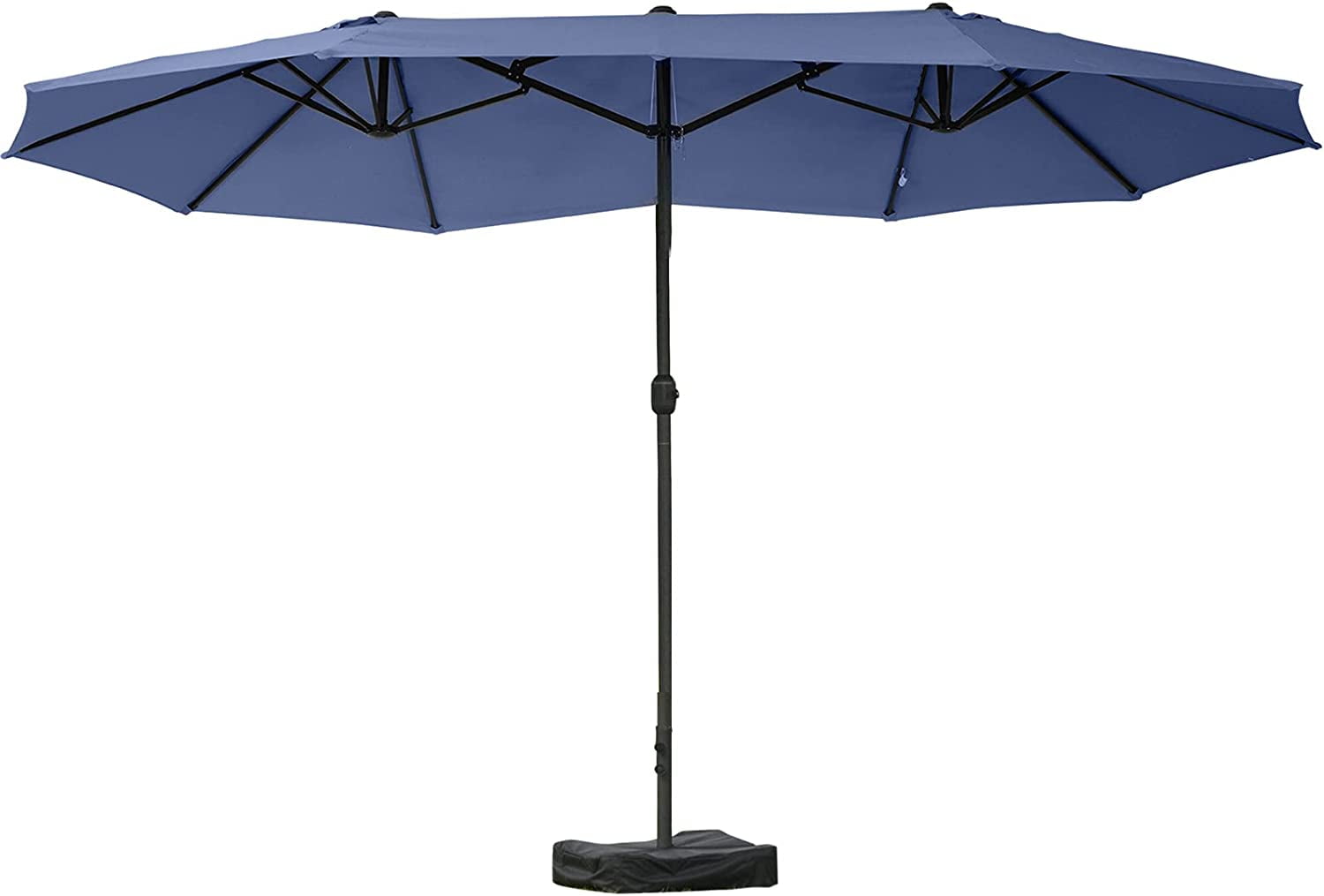 Outsunny Large Patio Umbrella with Base Included, 15' Steel Rectangular ...