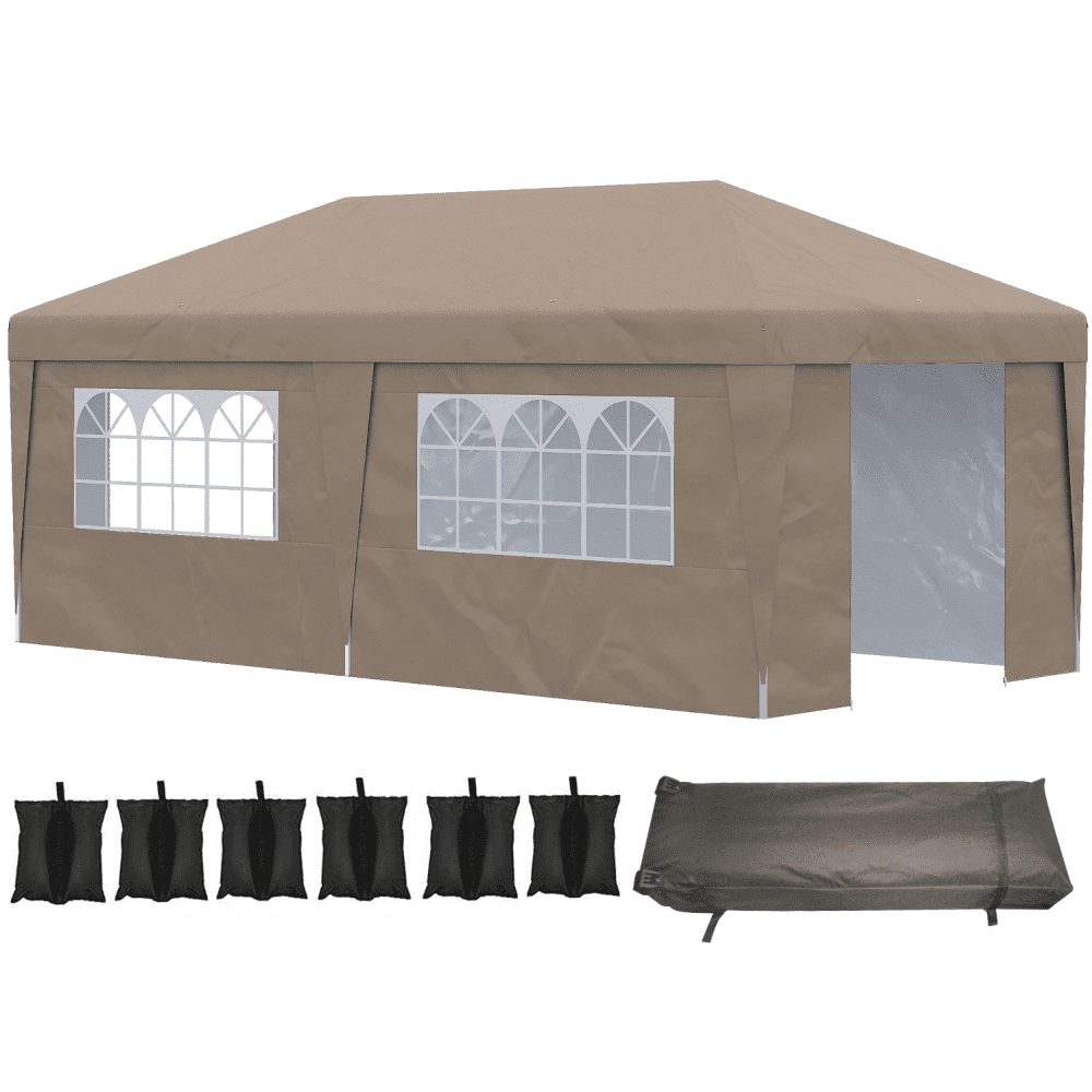 Outsunny Large Pop Up Canopy Tent with Sidewalls - Spacious Event ...