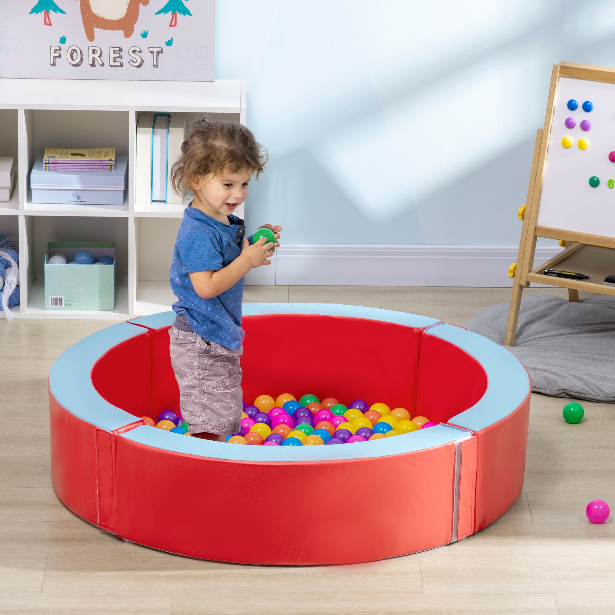 Outsunny Soft Memory Foam Play Ball Pit for Baby Infant Toddlers 1-3 ...