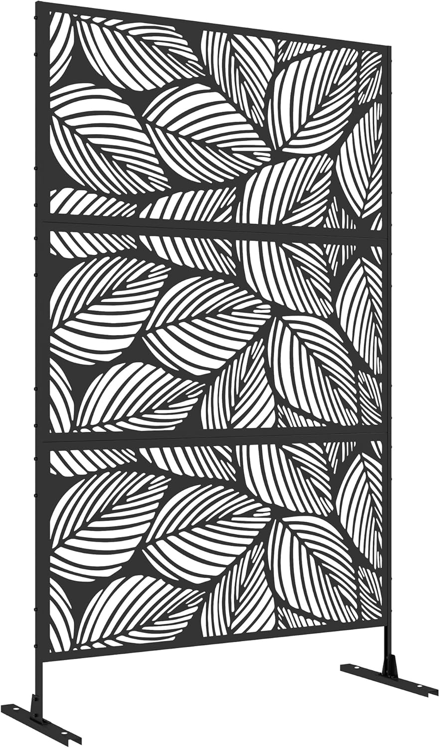 Outsunny Metal Outdoor Privacy Screen, Decorative Privacy Fence Screen ...